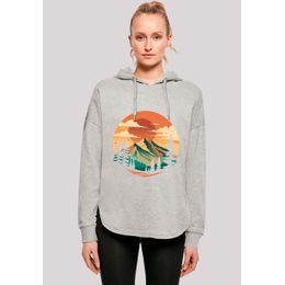 F4NT4STIC Damen Kapuzenpullover "Sonnenuntergang Berglandschaft", grau, Gr. XS, Obermaterial: 100% Baumwolle, Pullover, Premium Qualit&auml;t