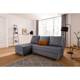 Ecksofa Inosign, B:197cm H:90cm T:145cm, grau, Struktur fein (100% Polyester);Luxus-Microfaser weich (100% Polyester);Samtoptik (100% Polyester),