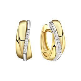 Celesta Damen Paar Creolen "375/- Gelbgold Wei&szlig;gold", one-size, Gold, bunt, Gold, Ohrringe