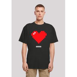 F4NT4STIC Herren T-Shirt "Pixel Herz Good Vibes Happy People", schwarz, Gr. S, Obermaterial: 100% Baumwolle, Shirts, Print
