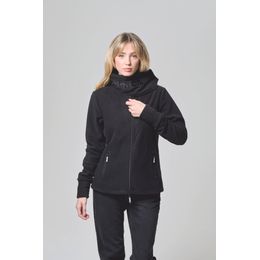 Bench. Damen Fleecejacke "FUNNEL", schwarz, Gr. 38, unifarben, Fleece, Obermaterial: 100% Polyester, Jacken