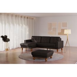 Sit & More Ecksofa SIT & MORE, B:298cm H:90cm T:198cm, braun, 100% Polyuretan, Wohnzimmer, Sofas, "Orient 5 L-Form", mit Strass-Stein, wahlweise mit