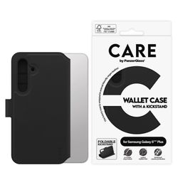 Handyh&uuml;lle "Wallet Case with Kickstand f&uuml;r Samsung Galaxy S25 Plus", B:11cm H:2,5cm T:20cm, schwarz, CARE BY PANZERGLASS, H&uuml;llen, Backcover,