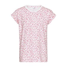 Kangaroos M&auml;dchen T-Shirt "Allover-Muster", rosa, Gr. 152, bedruckt, Jersey, Obermaterial: 95% Baumwolle, 5% Elasthan, Shirts, Kurzarm, bequeme