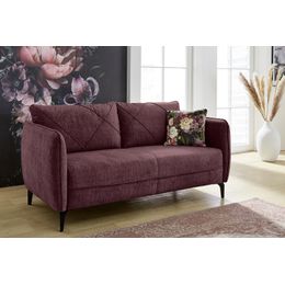 Jockenh&ouml;fer 2,5-Sitzer, B:177cm T:85cm, lila, JOCKENH&Ouml;FER GRUPPE, Korpus: 100% Polyester;Zierkissen: 100% Polyester, Sofas, "Novara", mit attraktiver Steppung,