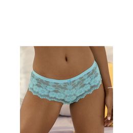 Lascana Damen Stringpanty, Gr. 40, blau, Spitze, Obermaterial: 85% Polyamid, 10% Elasthan, 5% Polyester, Unterhosen, aus zarter, elastischer