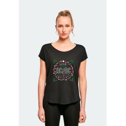 F4NT4STIC Damen T-Shirt "AC/DC Christmas Circle", schwarz, Gr. XS, Obermaterial: 100% Baumwolle, Shirts, Damen,Premium Merch,Lang,Longshirt,Bandshirt