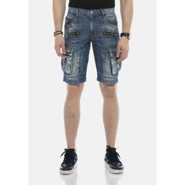 Cipo & Baxx CIPO & BAXX Herren Jeansbermudas "Bermuda & Short", blau, Gr. 29, unifarben, 98% Baumwolle;2% Elasthan, Jeans, aus Baumwollmix