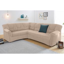 Ecksofa DOMO collection, B:240cm H:83cm T:190cm, beige, Microfaser PRIMABELLE (100% Polyester) / Struktur (90% Polyester; 10%