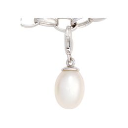 Jobo Damen Charm Perle, silber, Perlen, Silber 925 (Sterlingsilber), Charms, 925 Silber mit einer Süßwasser-Zuchtperle