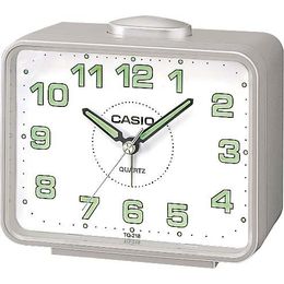 Casio Quarzwecker "TQ-218-8EF", silber, Wecker, Wecker, Leuchtzeiger, Leuchtziffern, Schlafzimmer, Geschenkidee
