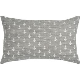 Dekokissen Pad, B:50cm L:30cm, grau, Obermaterial: 64% Baumwolle, 18% Polyacryl, 12% Polyester, 4% Wolle, 2% Viskose,