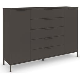 Kombikommode Rauch, B:160cm H:111cm T:42cm, grau, Holzwerkstoff, Schlafzimmer, Sideboards, "Kommode T&uuml;rkommode Sideboard Kombikommode FLIPP", 2-t&uuml;rig