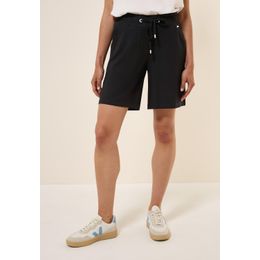 Cecil Damen Shorts, schwarz, Gr. XS, unifarben, Stoff, 95% Viskose, 5% Elasthan, Hosen, High Waist