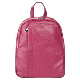 Samantha Look Cityrucksack, pink, Leder, Rindsleder, Rucksäcke, Echt Leder, Made in Italy