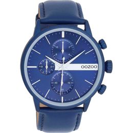 Oozoo Damen Quarzuhr, blau, Armbanduhren, Armbanduhr, Damenuhr, Herrenuhr, Lederarmband, analog