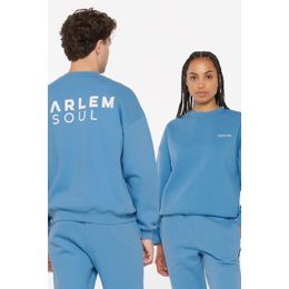 Harlem Soul Damen Sweater, blau, Gr. XXL, bedruckt, Material: 65% Baumwolle, 35% Polyester, Sweatshirts, mit weicher Innenseite