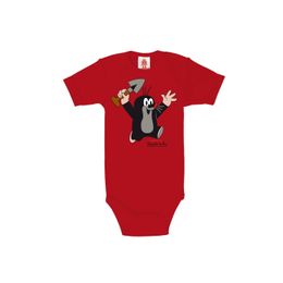 logoshirt Jungen Body "Der kleine Maulwurf", Gr. 50, rot, 100% Baumwolle, bedruckt, meliert, Bodys, mit lizenzierten Originaldesign