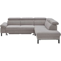 Ecksofa Home Affaire, B:272cm H:79cm T:217cm, silber, 95% Polyester, 5% Nylon, Wohnzimmer, Sofas, "Arnayon mit Querschläfer-Bettfunktion, Schlafsofa,