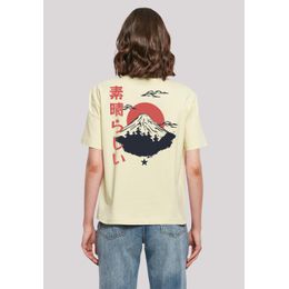 F4NT4STIC Damen T-Shirt "Mount Fuji", gelb, Gr. S, Obermaterial: 100% Baumwolle, Shirts, Print