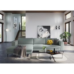 Ecksofa DOMO collection, B:329cm H:81cm T:173cm, blau, Wohnzimmer, Sofas, "Modica, zeitlos und elegant, L-Form", moderne Optik mit extrabreiter