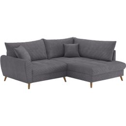 Ecksofa MR. COUCH, B:230cm H:71cm T:190cm, grau, Stripes (92% Polyester / 8% Nylon), Wohnzimmer, Sofas, "Blackburn II L-Form", Wahlweise mit