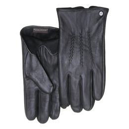 Pearlwood Herren Lederhandschuhe "Gates", schwarz, Gr. 9, Biesen, unifarben, Schafsleder, Handschuhe, weiches Innenfutter aus Fleece