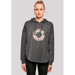 F4NT4STIC Damen Kapuzenpullover "Rosa Blumenkranz", grau, Gr. XS, Obermaterial: 100% Baumwolle, Pullover, Premium Qualit&auml;t