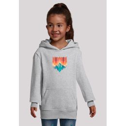 F4NT4STIC Kinder Kapuzenpullover "Berg Sonnenuntergang Geometrisch", grau, Gr. 146, Obermaterial: 65% Baumwolle, 35% Polyester, Pullover, Premium