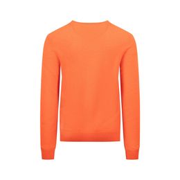 Fynch-Hatton Herren Strickpullover, orange, Gr. M, unifarben, Strick, Obermaterial: 90% Wolle, 10% sonstige Fasern, Pullover, mit Logo Stickerei