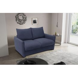 Schlafsofa DOMO collection, B:165cm H:95cm T:100cm, blau, 95% Polyester, 5% Nylon, Kinderzimmer, Sofas, "700023 Schlaffunktion, Federkern, 2-Sitzer,