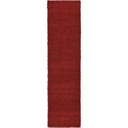 Hochflor-L&auml;ufer, B:76cm H:38mm L:305cm, rot, MyFlair M&Ouml;BEL & ACCESSOIRES, Polypropylen (PP), Teppiche, "Shaggy Shag, LAGERR&Auml;UMUNG", Teppich-L&auml;ufer,