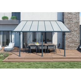 Terrassendach, B:434cm T:295cm, grau, PALRAM - CANOPIA, Aluminium, Polycarbonat (PC), Terrassen&uuml;berdachungen, "Sierra Alu Terrassen&uuml;berdachung",