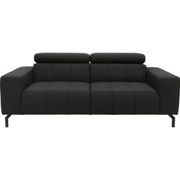 2-Sitzer DOMO collection, B:208cm H:79cm T:104cm, schwarz, Echtleder, Sofas, "Cunelli zeitlos und elegant, moderne Sitzn&auml;hte als Designelement",