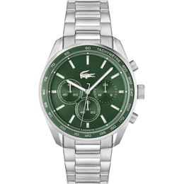 Lacoste Damen Chronograph "VANCOUVER", silber, Armbanduhren, Quarzuhr, Armbanduhr, Herrenuhr, Stoppfunktion, Edelstahlarmband