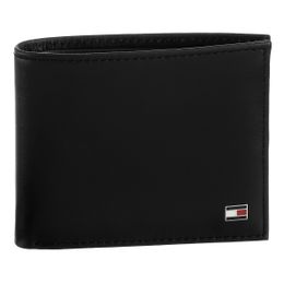 Tommy Hilfiger Damen Geldb&ouml;rse "ETON MINI CC WALLET", schwarz, Leder, gepflegt, unifarben, Basic, Kleinlederwaren, in schlichter Optik