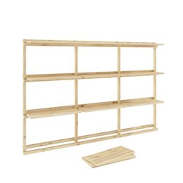 Wandregal Karup Design, B:66cm H:127cm T:25,5cm, beige, Massivholz, Küche, Regale, "Groove Shelving Big, Wandregal, Aufbewahrung, Deko,