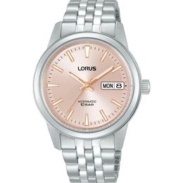 Automatikuhr Lorus, silber (silberfarben, rosé), Armbanduhren, Damen, Armbanduhr, Damenuhr, Mechanische Uhr, Edelstahlarmband, analog, Tag