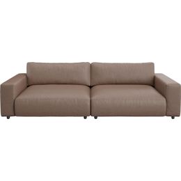 Big-Sofa Musterring, B:252cm H:81cm T:124cm, braun, Flachgewebe FLORIS (100% Polyester);Flachgewebe VALMONT (60% Baumwolle/ 40% Leinen);Microfaser