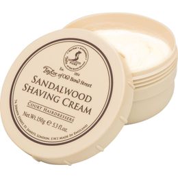 Herren Rasiercreme "Shaving Cream Sandalwood", 150ml, beige, Taylor of old Bond Street, Rasierschäume, Sahnig-cremiger Schaum mit beruhigendem