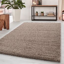 Hochflor-Teppich, B:60cm H:50mm L:110cm, beige, Ayyildiz Teppiche, Kunstfaser, Teppiche, "Dream Shaggy", Langflor, auch in rund, L&auml;ufer, Wohnzimmer