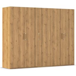 Drehtürenschrank Rauch, B:251cm H:197cm T:60cm, braun, Holzwerkstoff, Schränke, "Kleiderschrank Schrank Garderobe Schlafzimmerschrank EVELYN", in
