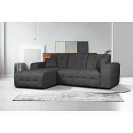 Ecksofa Home Affaire, B:234cm H:85cm T:163cm, grau, 100% Polyester, Wohnzimmer, Sofas, "Nosia L-Form", incl. 2 Zierkissen, mit feiner Steppung
