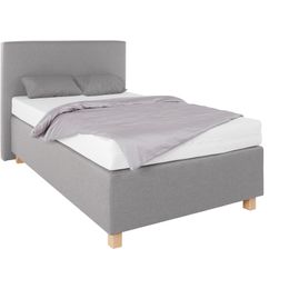 Boxspringbett, grau, Westfalia Schlafkomfort, Komplettbetten, mit Zierkissen
