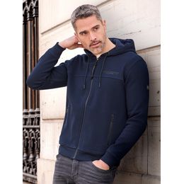 Lerros Herren Sweatjacke "Lerros Sweatjacke mit Kapuze", blau, Gr. S, 85% Baumwolle, 13% Polyester, 2% El, Sweatjacken