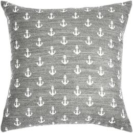 Dekokissen Pad, B:40cm L:40cm, grau, Obermaterial: 64% Baumwolle, 18% Polyacryl, 12% Polyester, 4% Wolle, 2% Viskose,