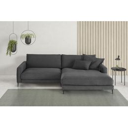 Ecksofa Inosign, B:272cm H:84cm T:190cm, grau, 95% Polyester, 5% Nylon, Wohnzimmer, Sofas, "Downtown, B/T/H: 272/190/84 cm L-Form", weicher