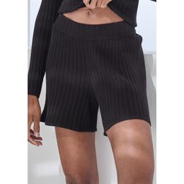 Damen Shorts, French Connection, Gr. 32, schwarz, Rippstrick, Obermaterial: 50% Viskose (LENZING ECOVERO ), 28% Polyester, 22% Polyamid, unifarben,