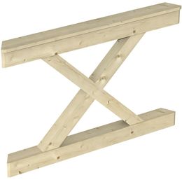 Skan Holz Br&uuml;stungsgel&auml;nder SKANHOLZ, H:84cm L:120cm, beige, Gel&auml;nder, "Andreaskreuz"