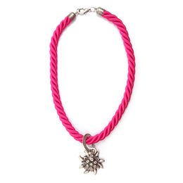 Allgäu Rebell ALLGÄU REBELL Damen Collier "Marlene", rosa, Basic, Textil, Halsketten, mit Edelweißanhänger